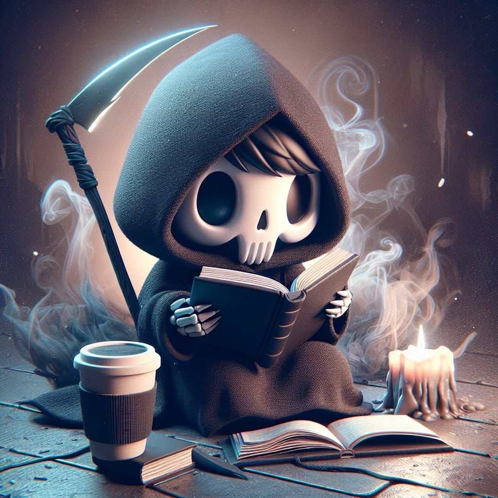 Grim Reading - AI Generated Artwork - NightCafe Creator