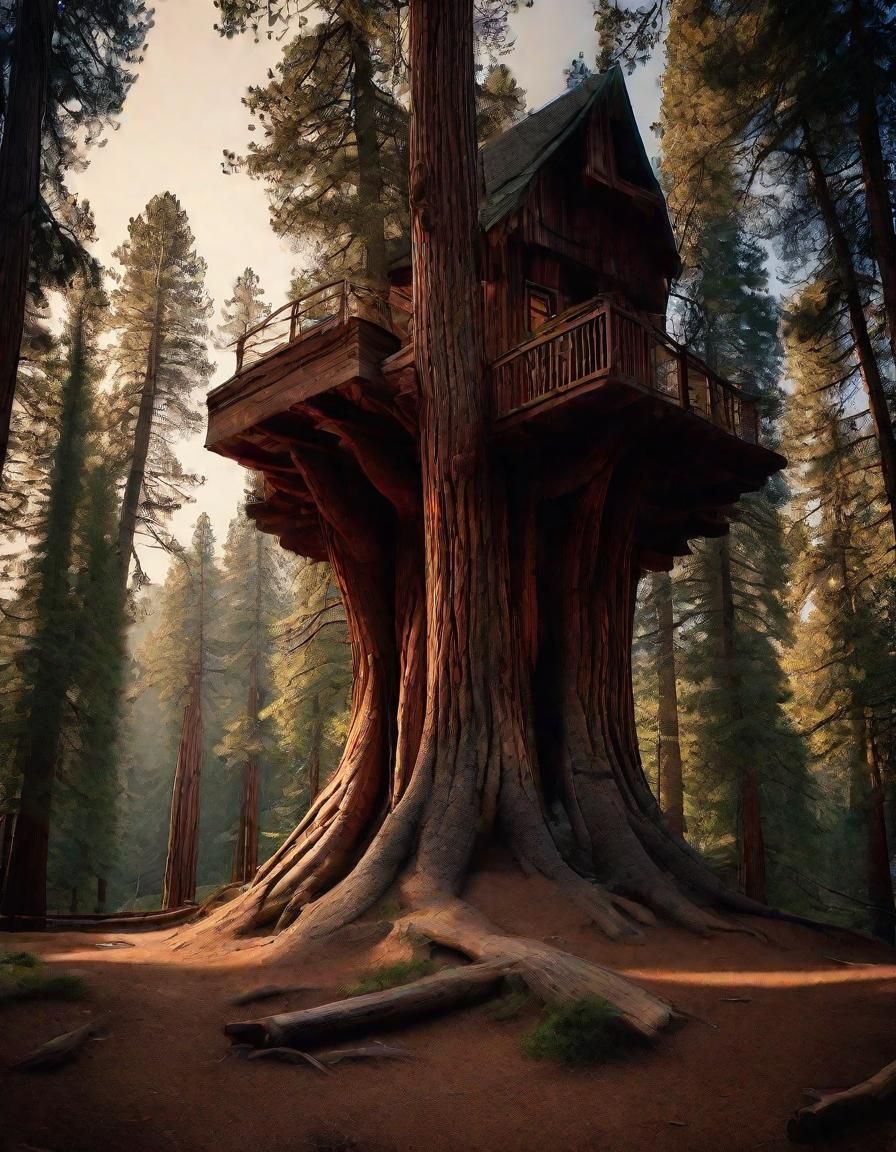 sequoia treehouse - AI Generated Artwork - NightCafe Creator