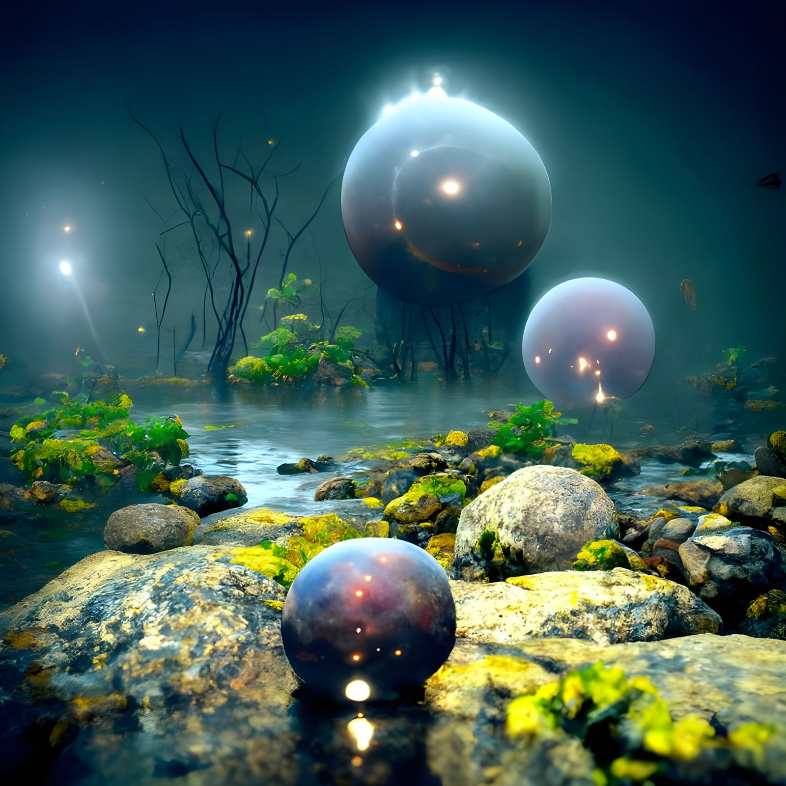 A beautifully strange photograph of perfectly spherical glowing orbs in ...