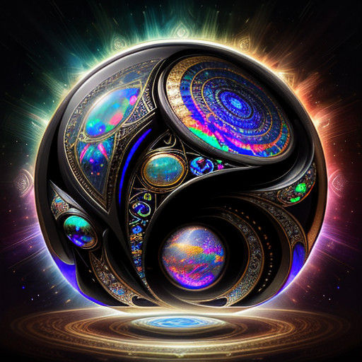 Ethereal Qajar-Inspired Cosmic Opal with Swirling ... - AI Art