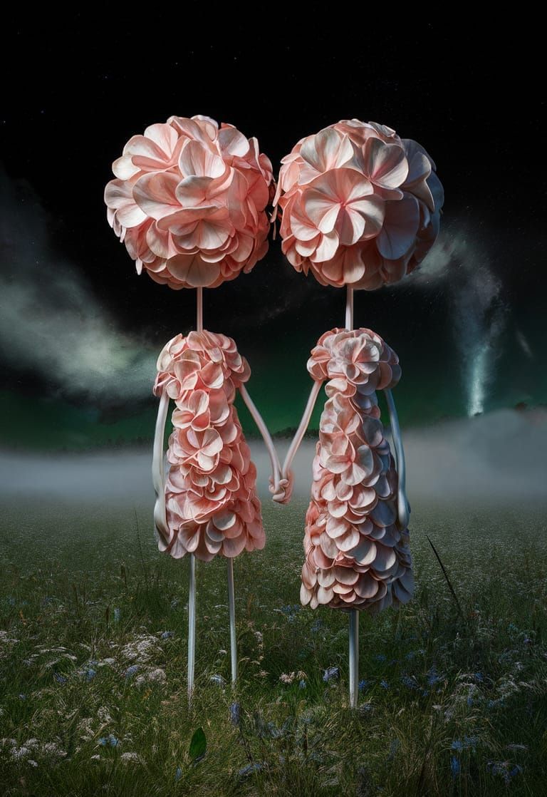 Lukas & Portia Petallic Humanoid Stick-Figures