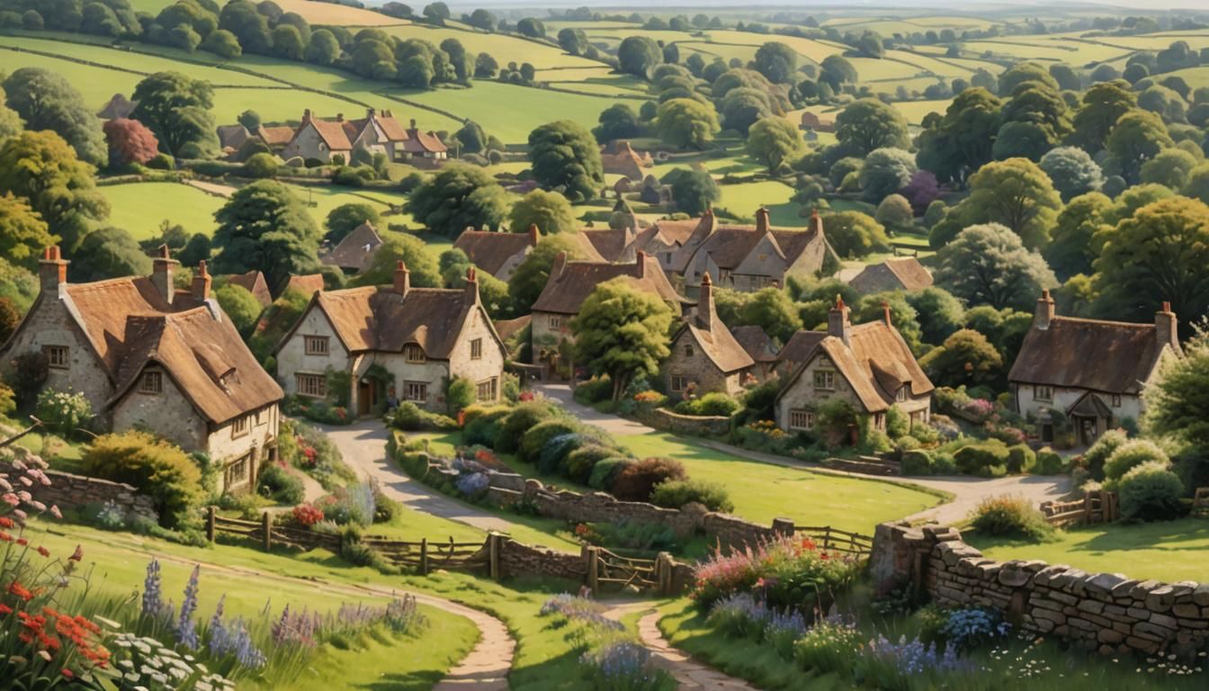 Old English Country Village - Idyllic English Village in Gol...