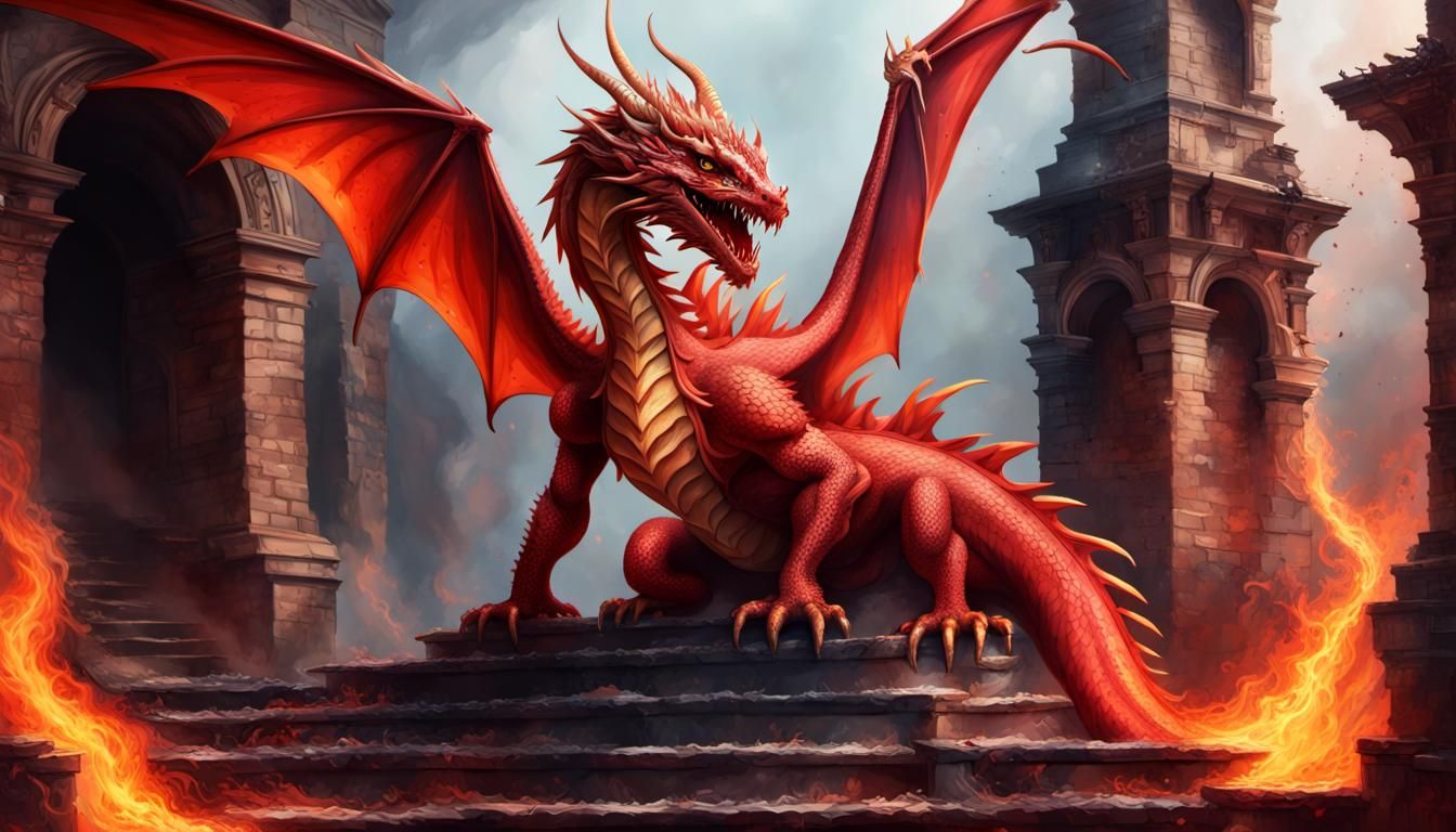 red fire dragon - AI Generated Artwork - NightCafe Creator