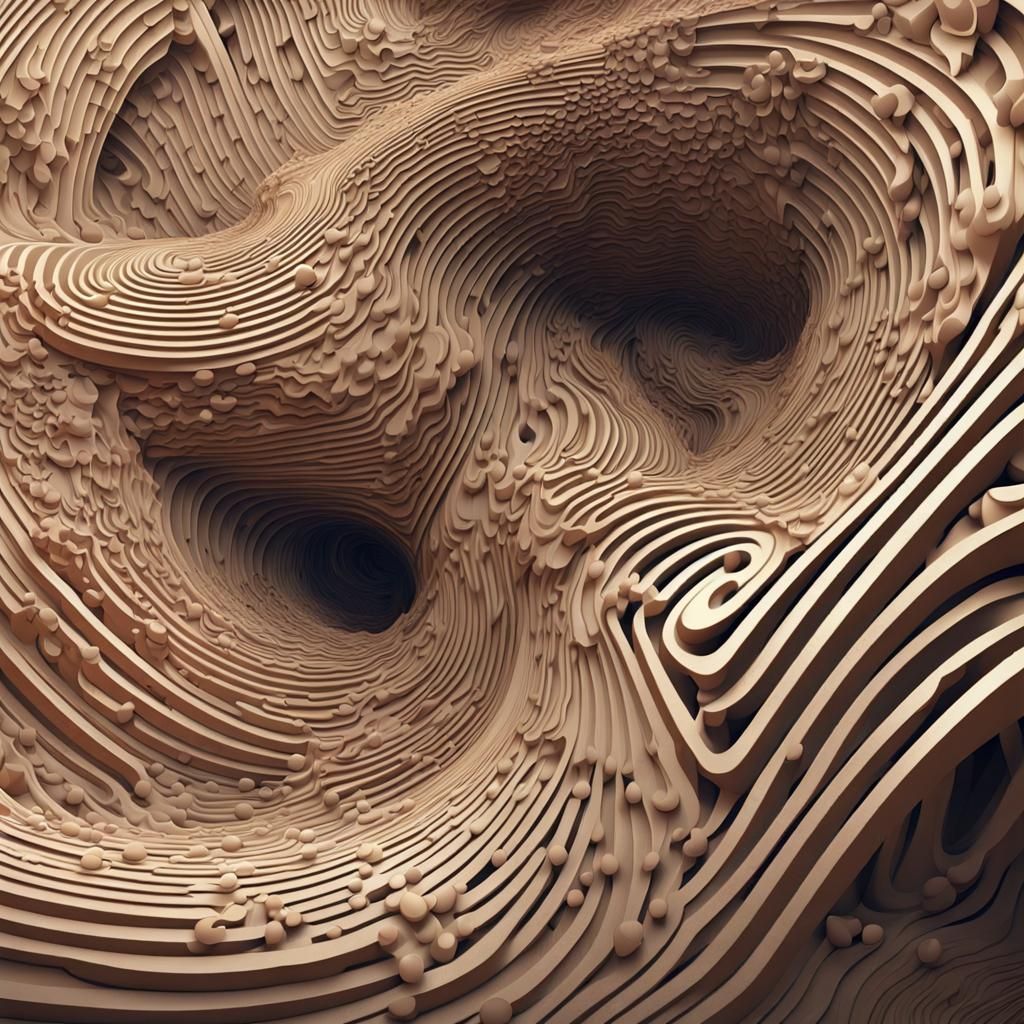 Sculptural Topo Gravity Wells - AI Generated Artwork - NightCafe Creator