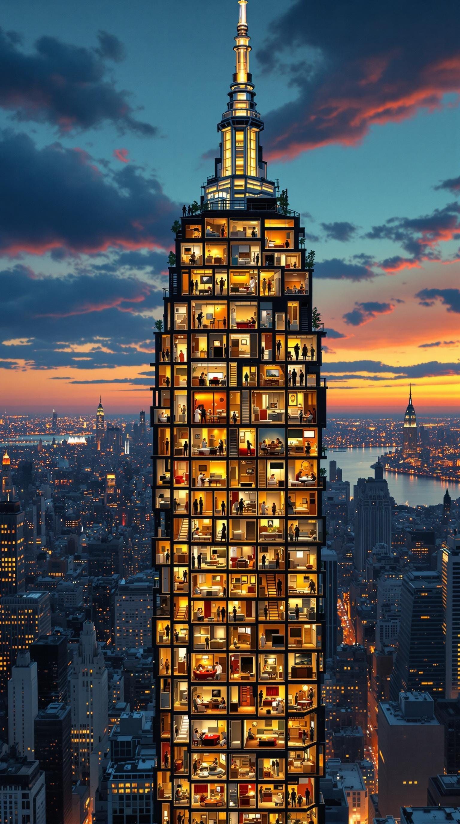 Hi Rise Condos 10 - Vintage NYC Skyscraper Cross-Section at ...