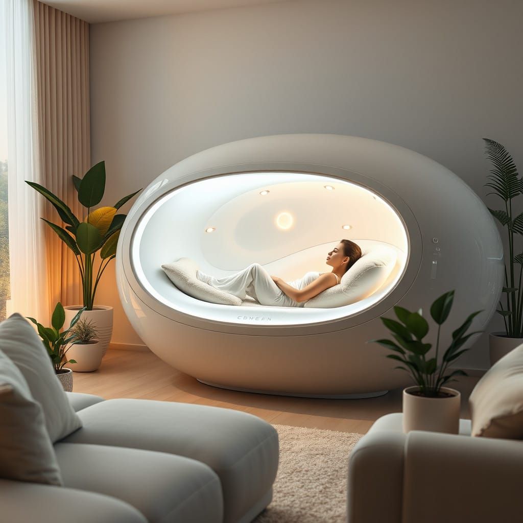 Homemade cell regeneration capsule with a person inside