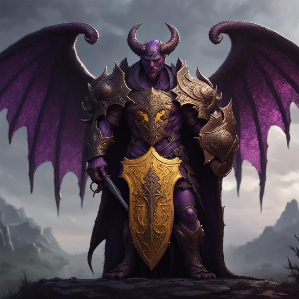 Demon holding Nordic sheild a masterpiece, 8k resolution, dark fantasy ...