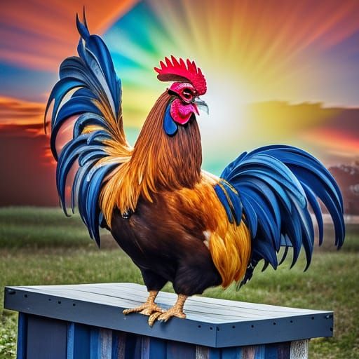 Rooster at Dawn v.2 - AI Generated Artwork - NightCafe Creator
