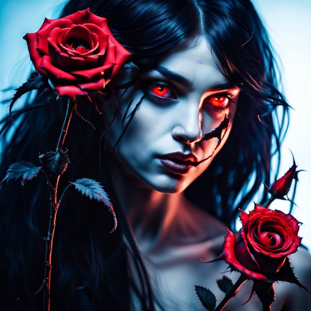 red roses & evil eyes - AI Generated Artwork - NightCafe Creator