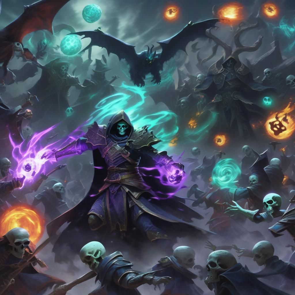 Battle of necromancer and summon spirits - AI Generated Artwork ...
