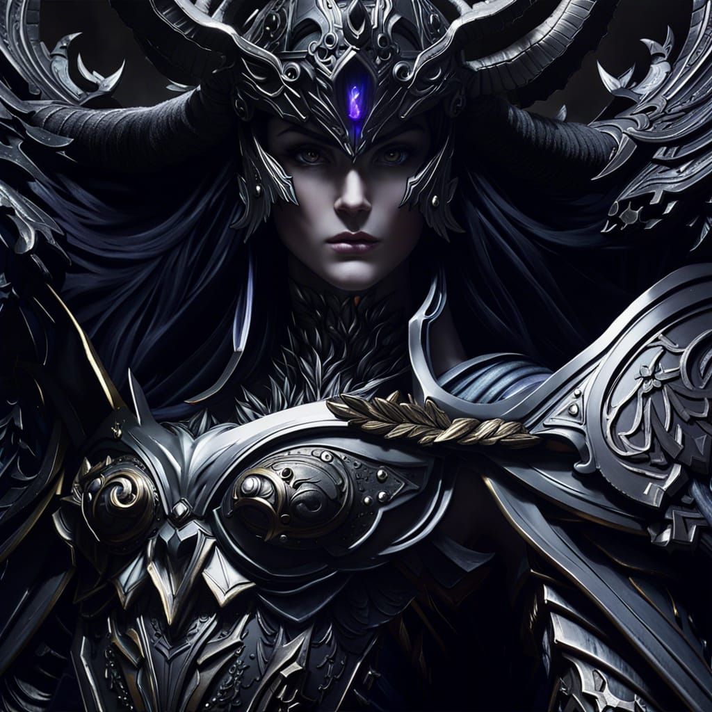 Albedo, Overlord, 8k resolution, hyperdetailed, majestic, fantasy ...