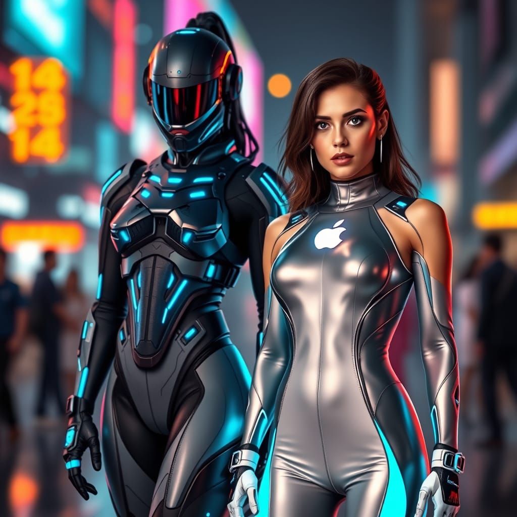IPhone woman vs android woman - Futuristic Women Face Off i...