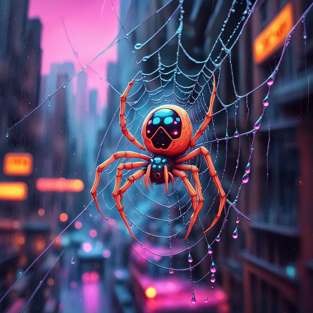 Neon Spider - AI Generated Artwork - NightCafe Creator