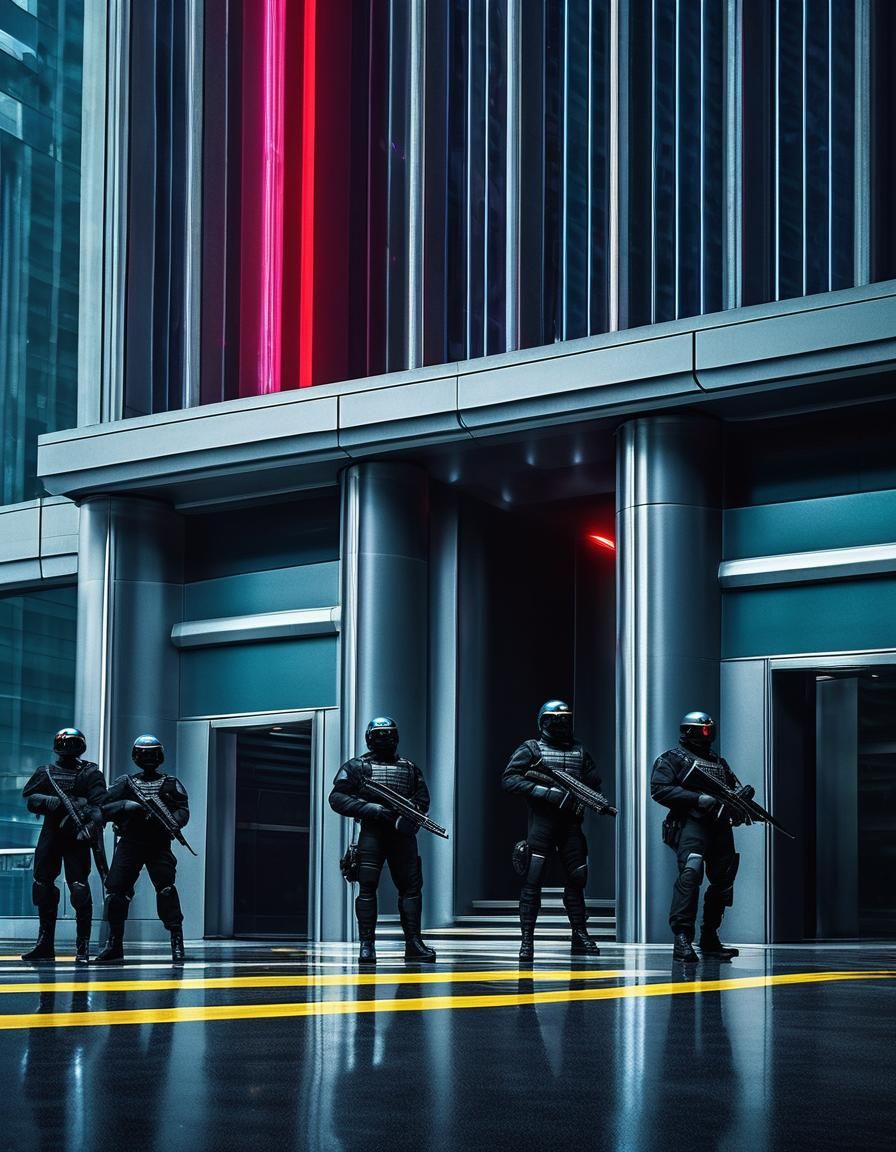 Cyberpunk Heavily Armed Corporate Security v1 - AI Generated Artwork ...