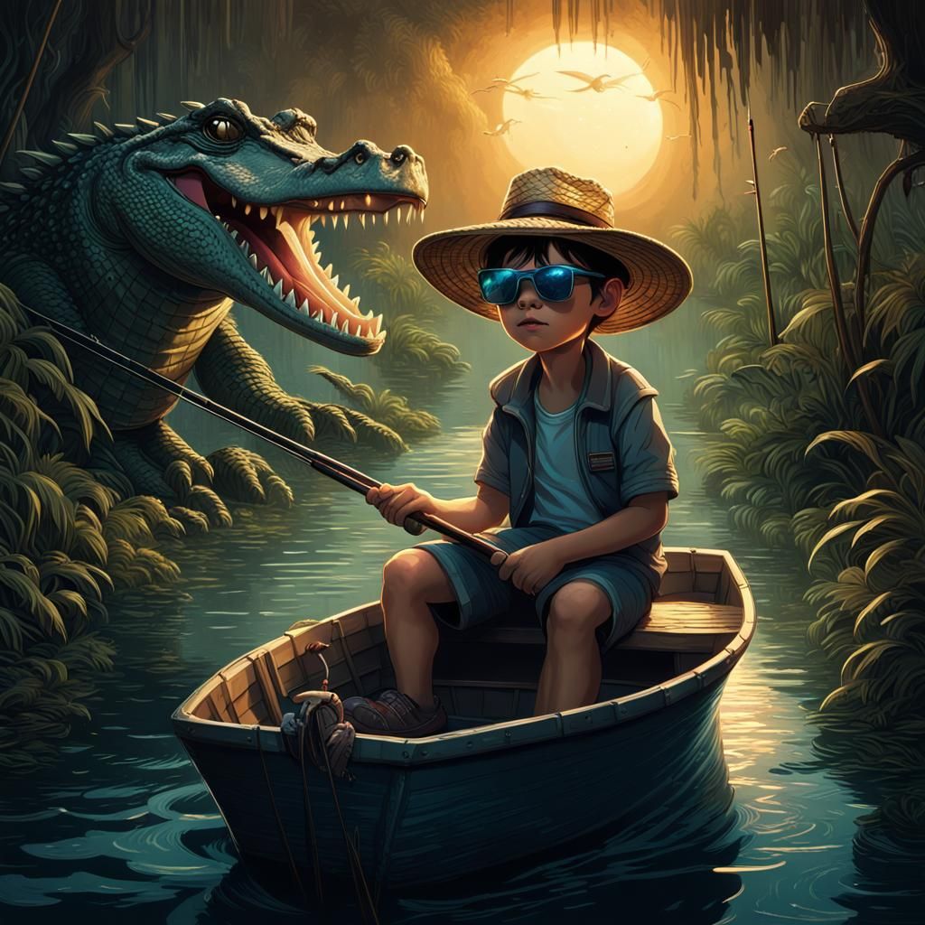 A Young Croc Hunter - AI Generated Artwork - NightCafe Creator
