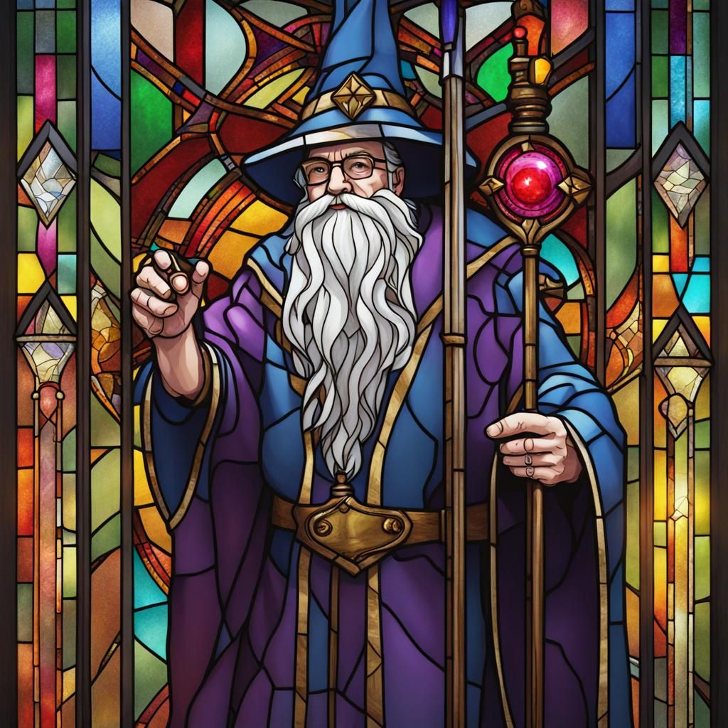 Stained glass wizard - AI Generated Artwork - NightCafe Creator