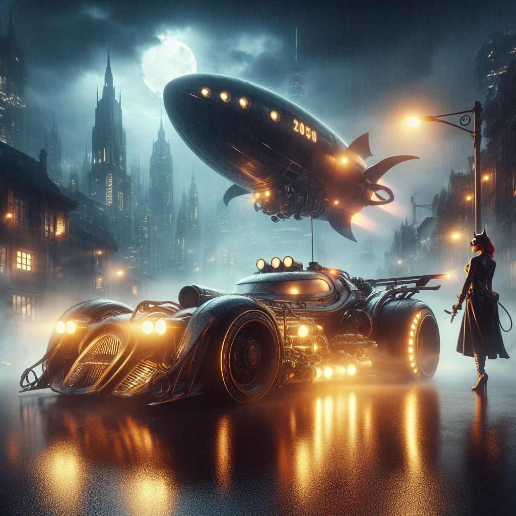 Batmobile and Catwoman - AI Generated Artwork - NightCafe Creator