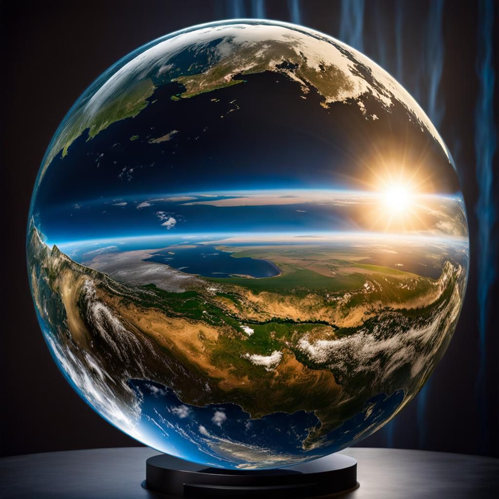 a transparent large Great Sphere, seen inside it is our beautiful ...