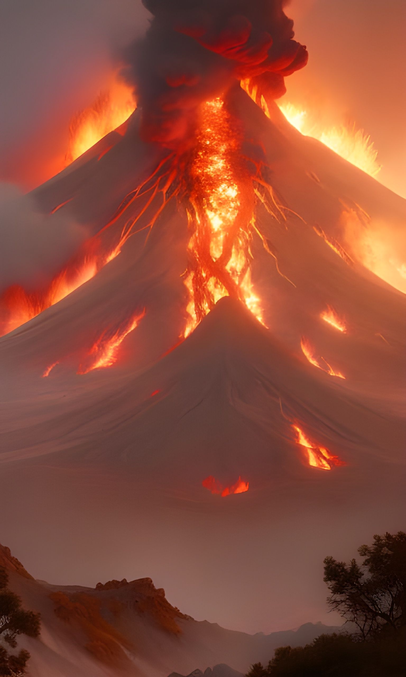 Epic Vulcano Eruption - AI Generated Artwork - NightCafe Creator