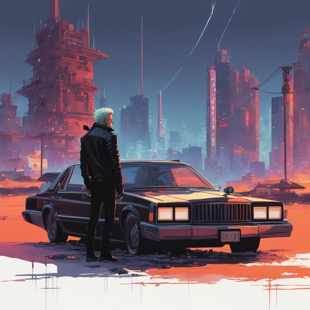 Synthwave Billy Idol - Electric Rebel in a Retrofuturistic M...