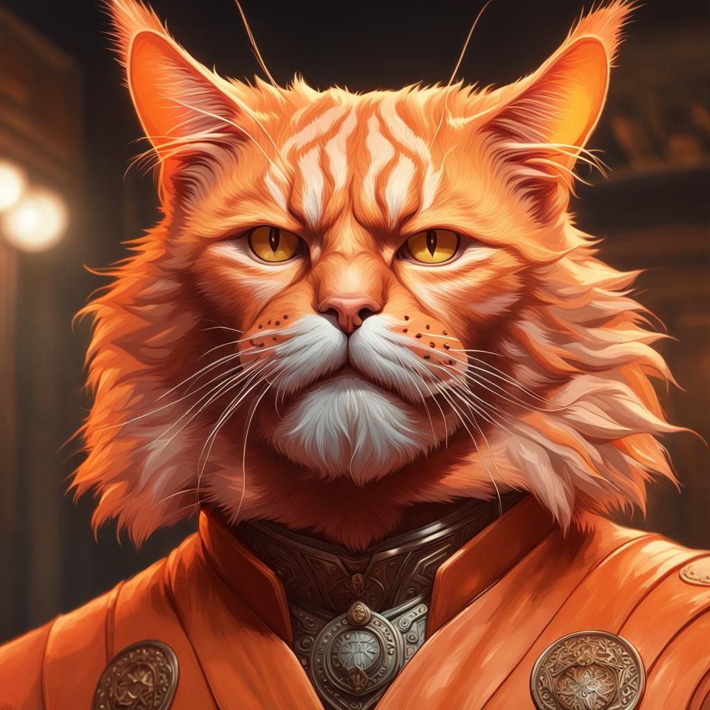 Ron Perlman as an orange house cat - AI Generated Artwork - NightCafe ...