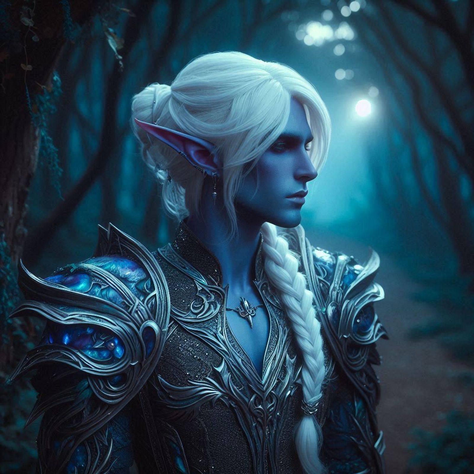 💙 Blue moonlight elves 💙 - AI Generated Artwork - NightCafe Creator