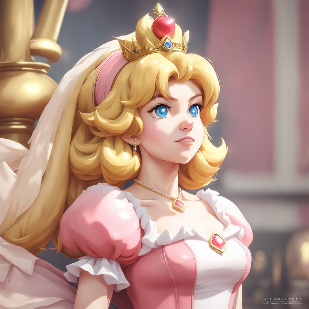 Princess Peach Portrait - AI Generated Artwork - NightCafe Creator
