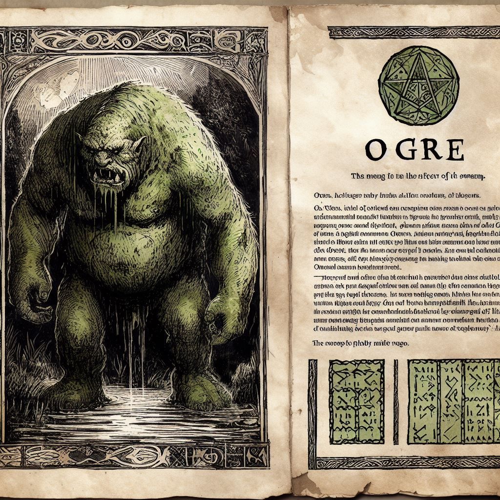 Beastiary Manuscript: Ogre - AI Generated Artwork - NightCafe Creator