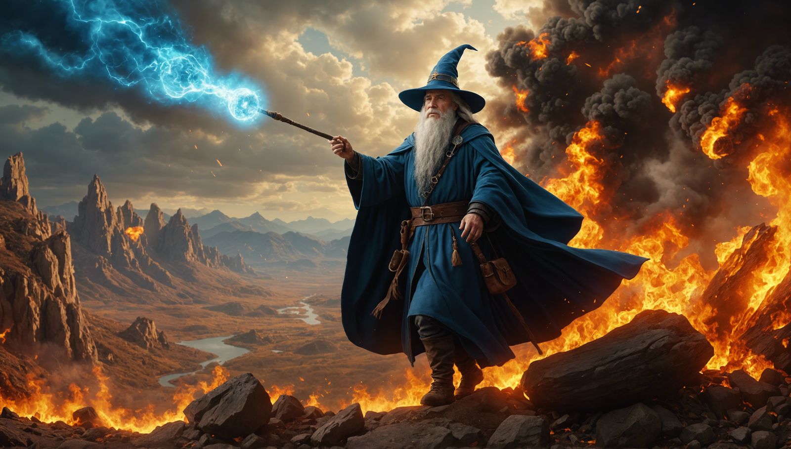 A cool wizard doesn't watch the fireball - AI Generated Artwork ...