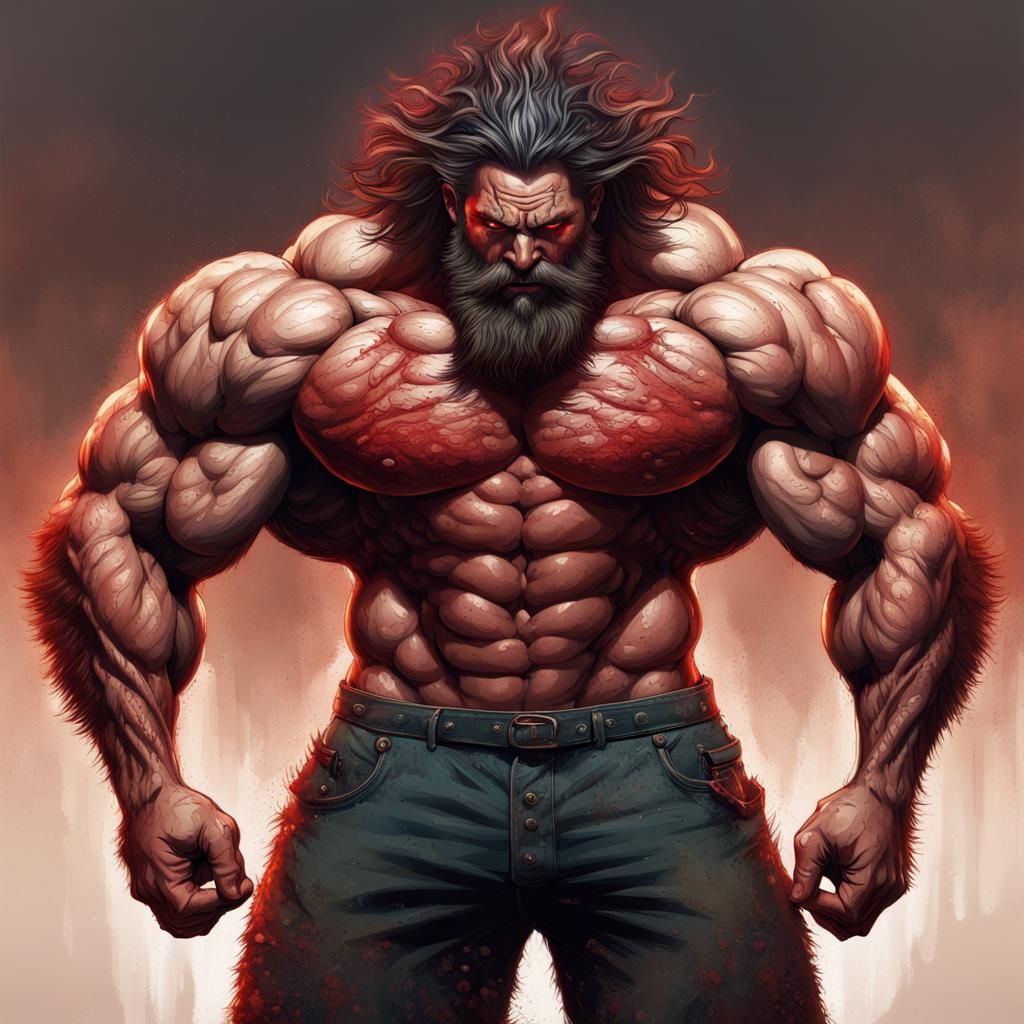 Another big, buff werewolf bodybuilder - AI Generated Artwork ...