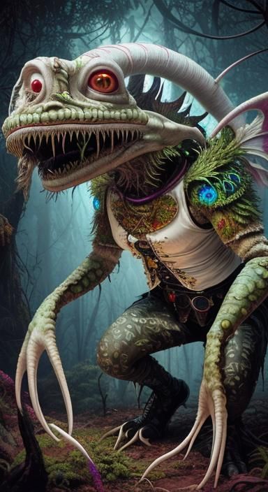 MENACING PORTRAIT OF THE ALBINO PSYCHO FROG - AI Generated Artwork ...