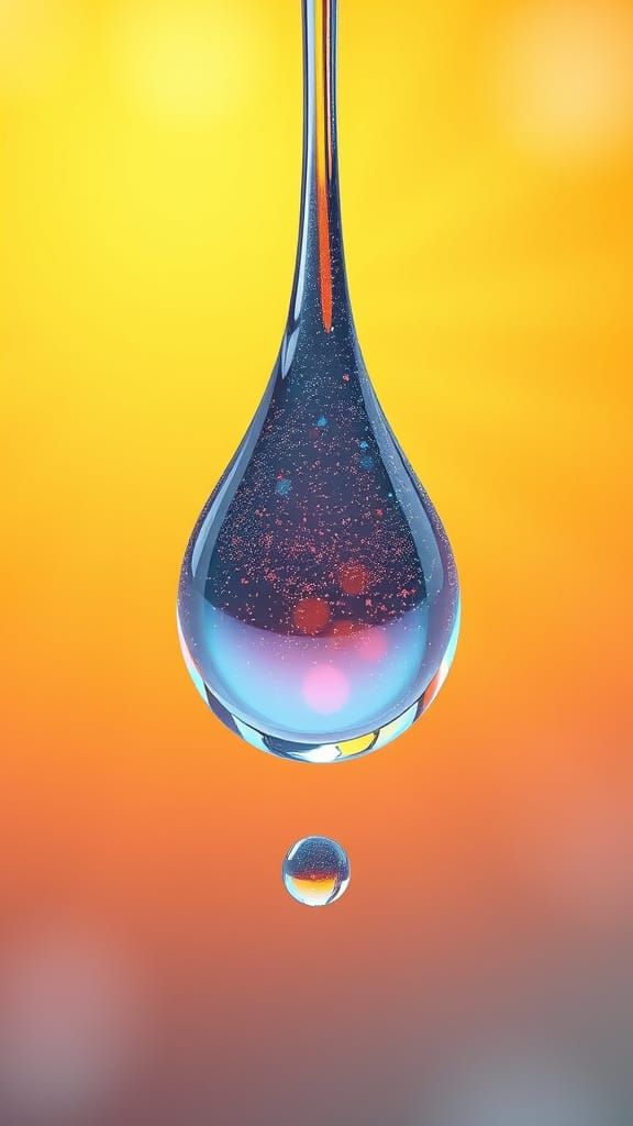 Droppy's Ethereal Descent in Vibrant 3D - AI Art