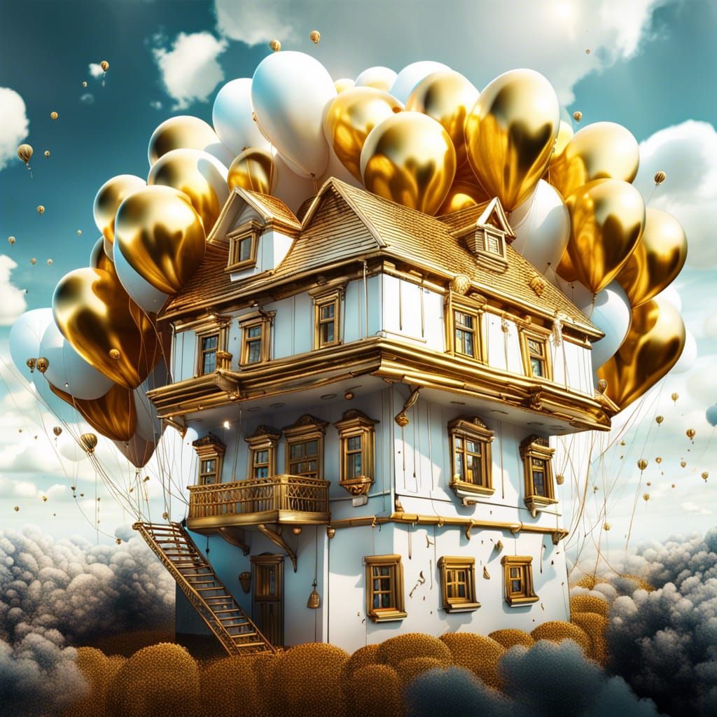 A flying house - AI Generated Artwork - NightCafe Creator