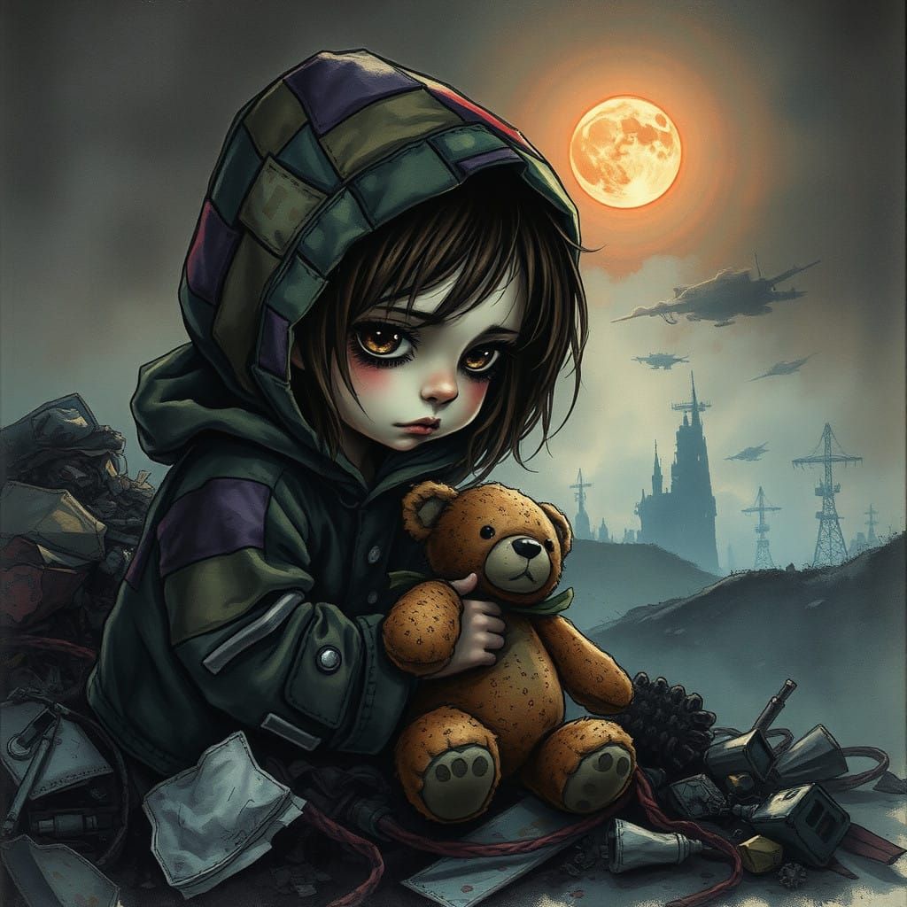 Lonely Girl In Post-Apocalyptic Wasteland