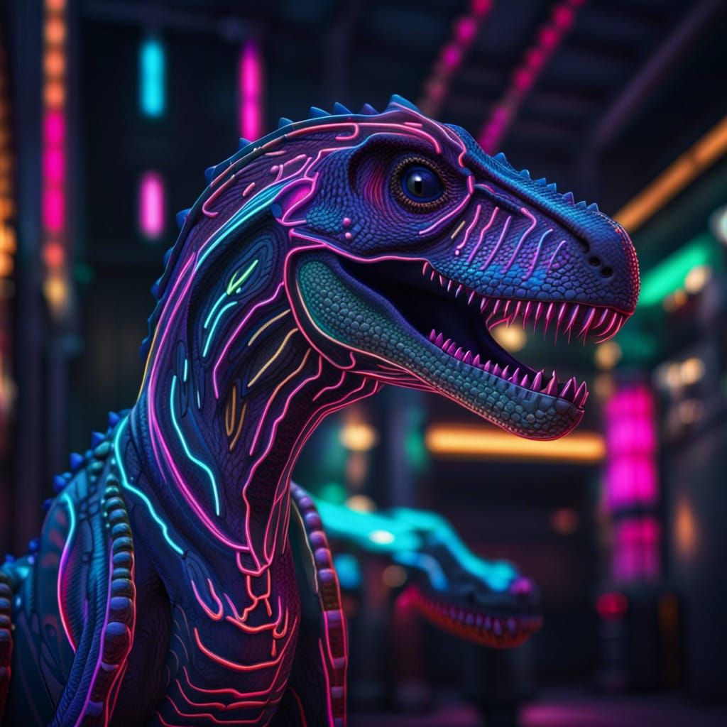 Neon Raptor - AI Generated Artwork - NightCafe Creator