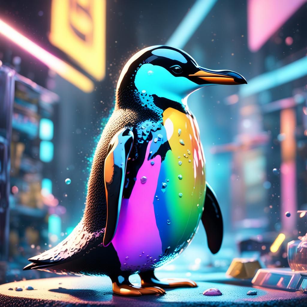 neon penguin, Alluring, Colourful Black, diorama, Film photography ...
