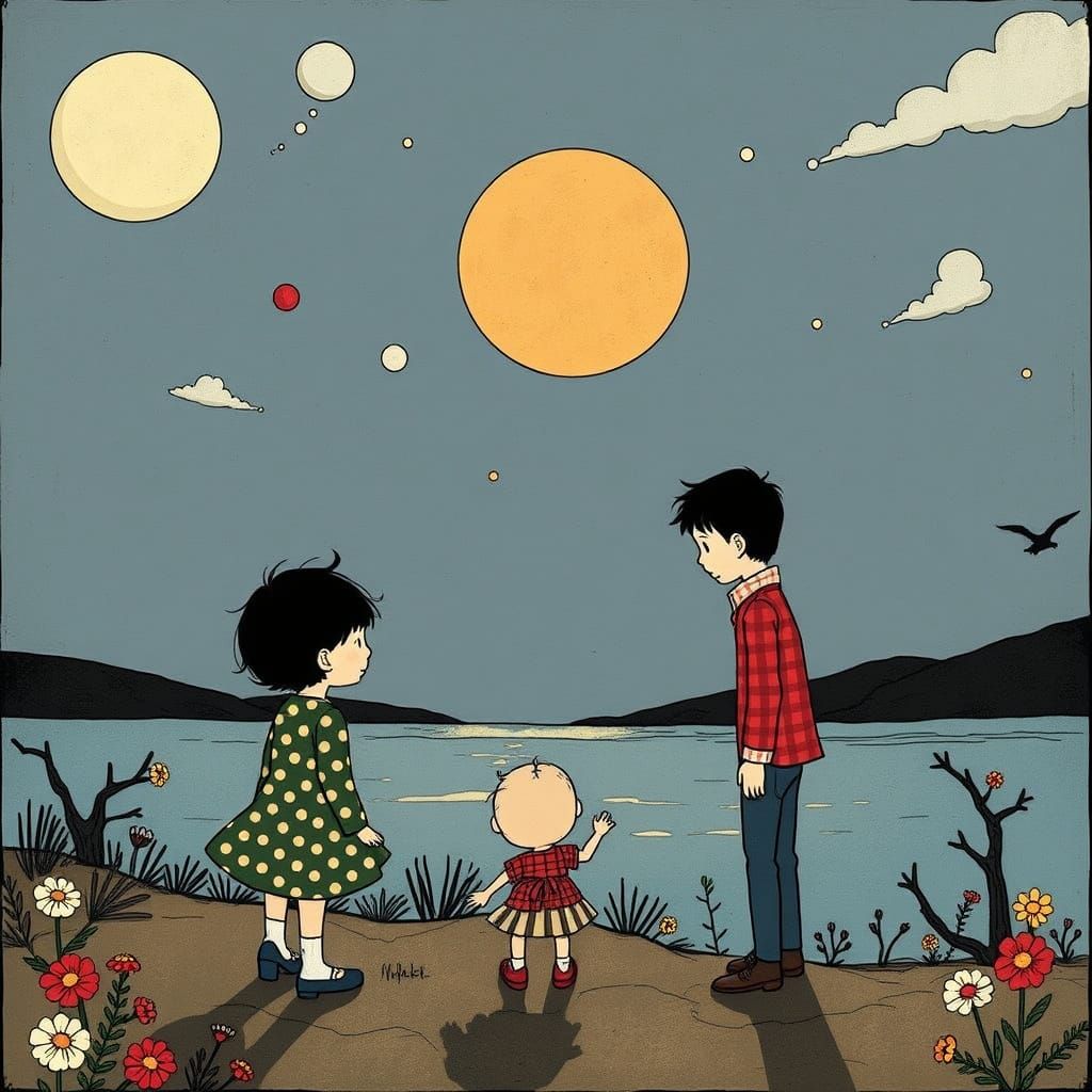 Whimsical Art Blending Illustration and Post-Impre... - AI Art