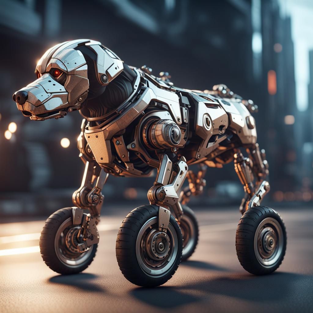 Mechanical dog - AI Generated Artwork - NightCafe Creator