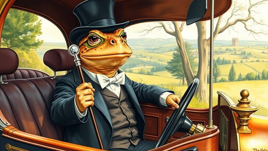 Toad of Toad Hall in his Car as featured in "Wind in the Willows" by ...