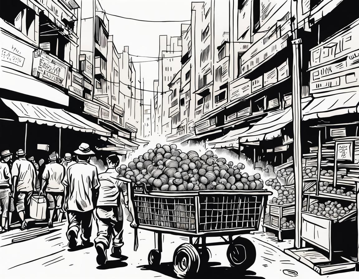 Crowded congested market - AI Generated Artwork - NightCafe Creator