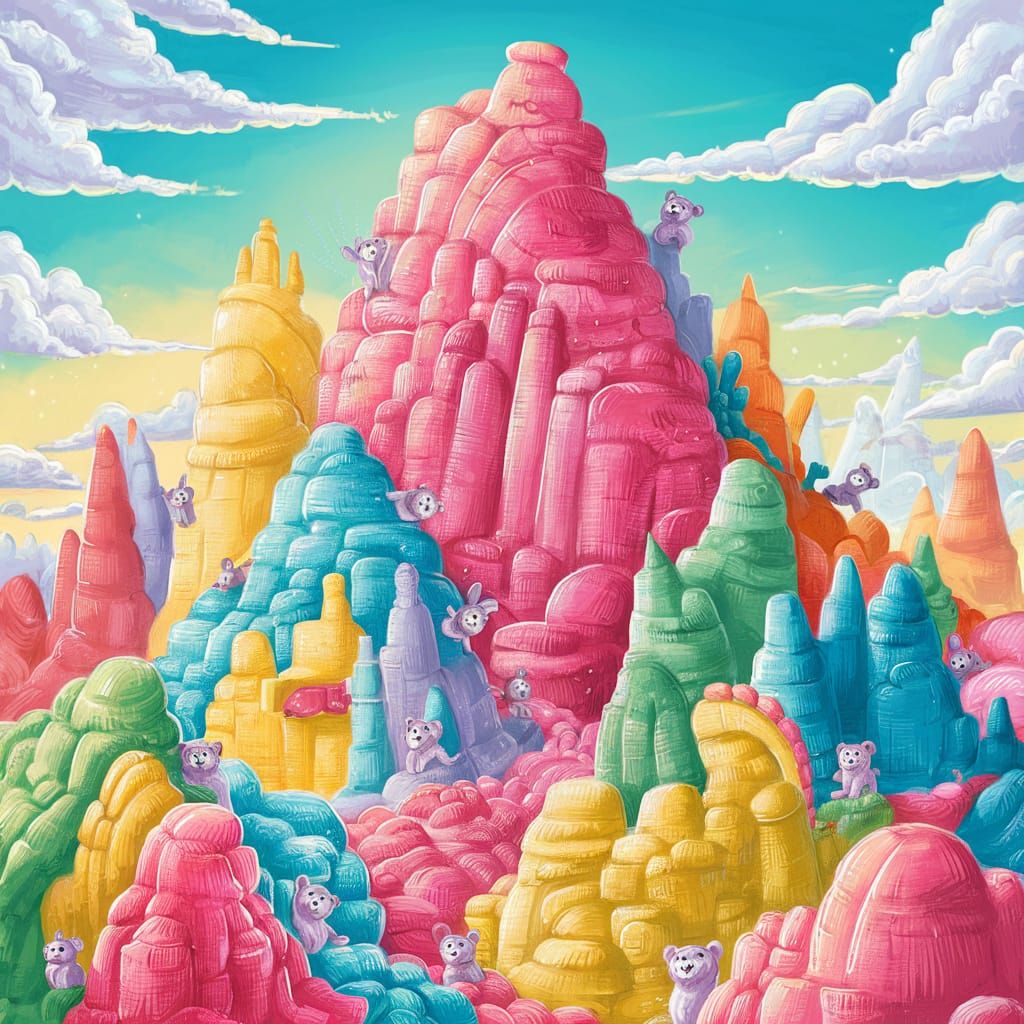 Big rock candy mountain - Vibrant Candy Wonderland in Whimsi...