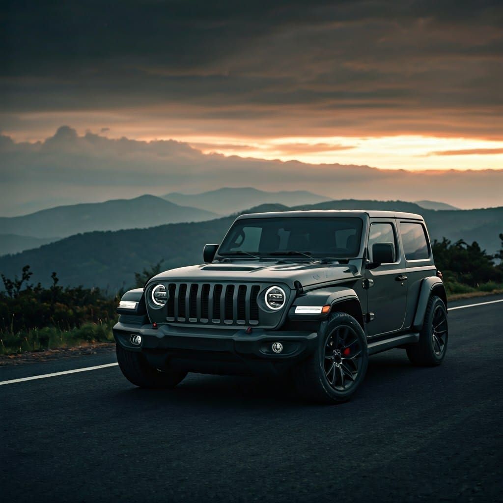 Matt-Black Hypercar Speedster Unveiled in Dusk Mou... - AI Art