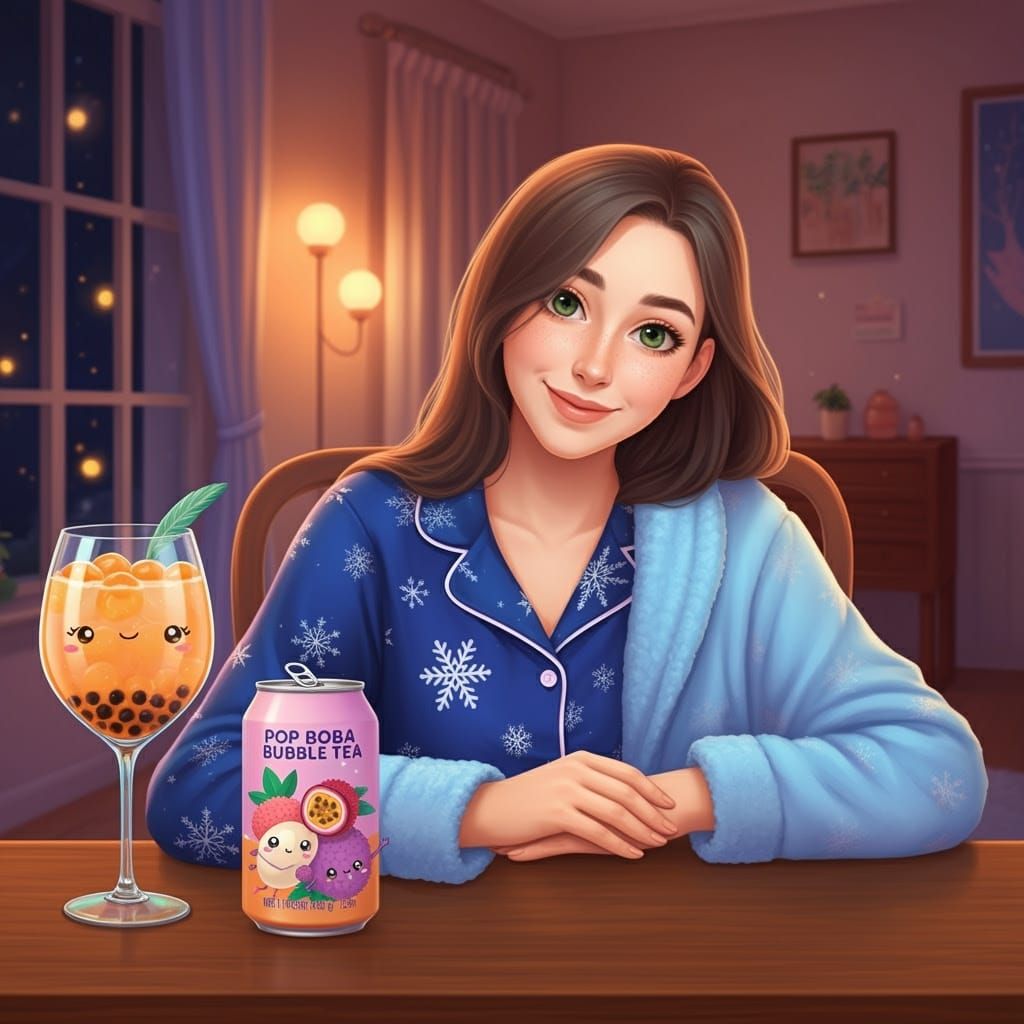 Life boba/bubble tea: lychee iced tea & passion fruit popping boba