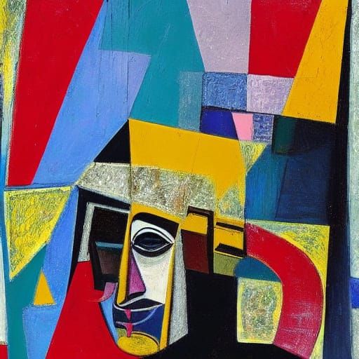 Dali-esque Post-Impressionist Picasso-inspired Cubist portrait of a ...