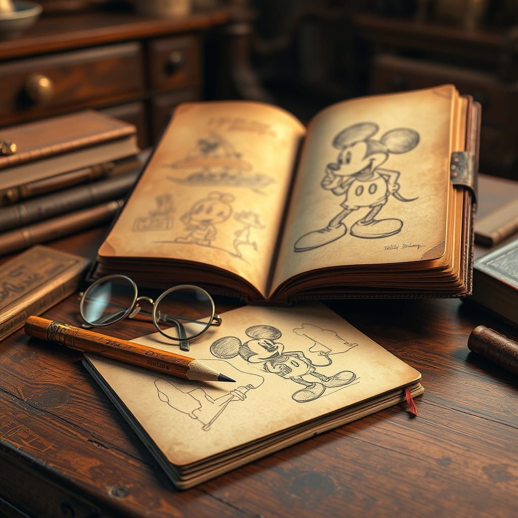 The Magic of Disney: where it all began - Walt Disney’s sketchbook.