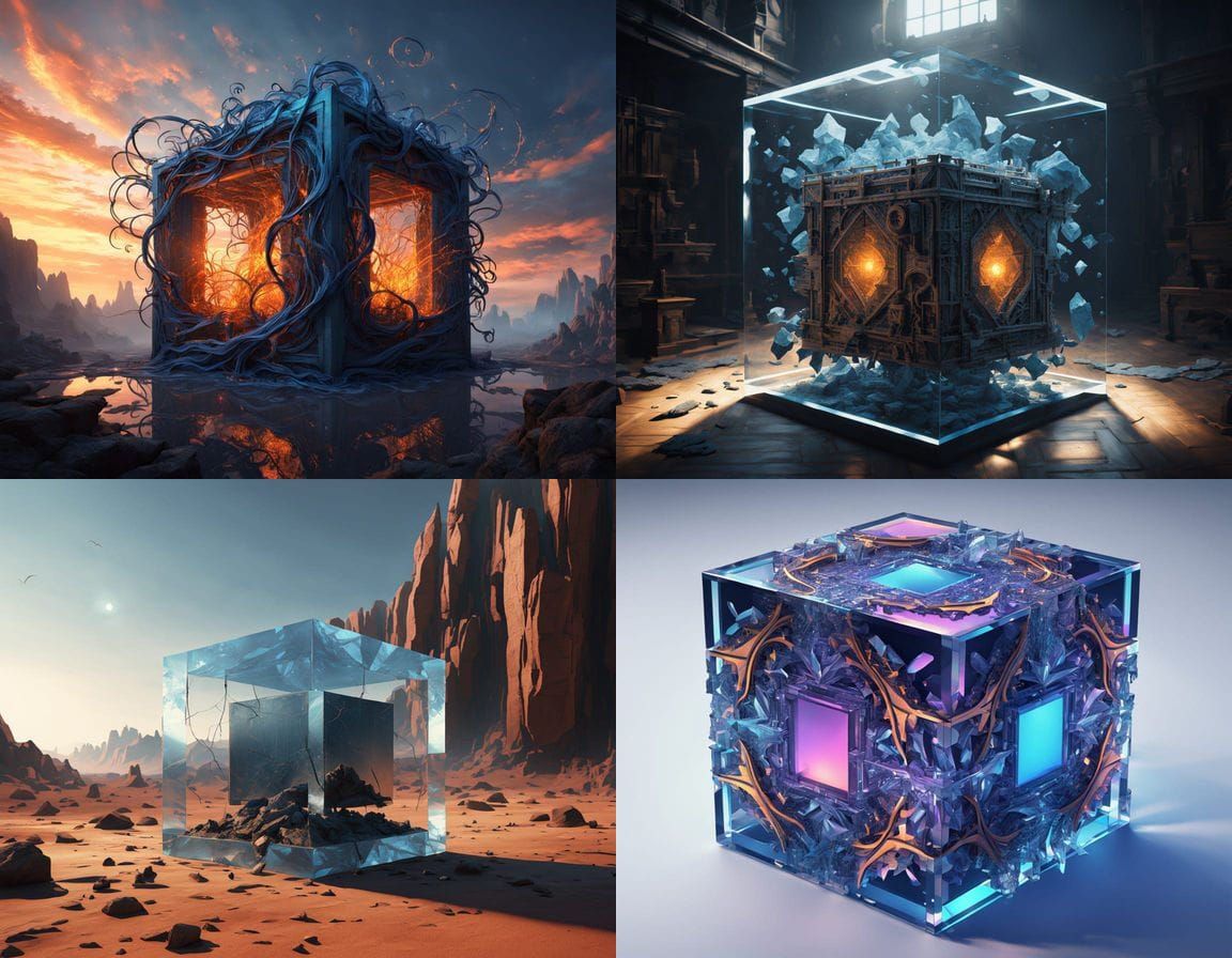 Mystery cubes. Enter at own risk! - Transparent Oracle Cube:...