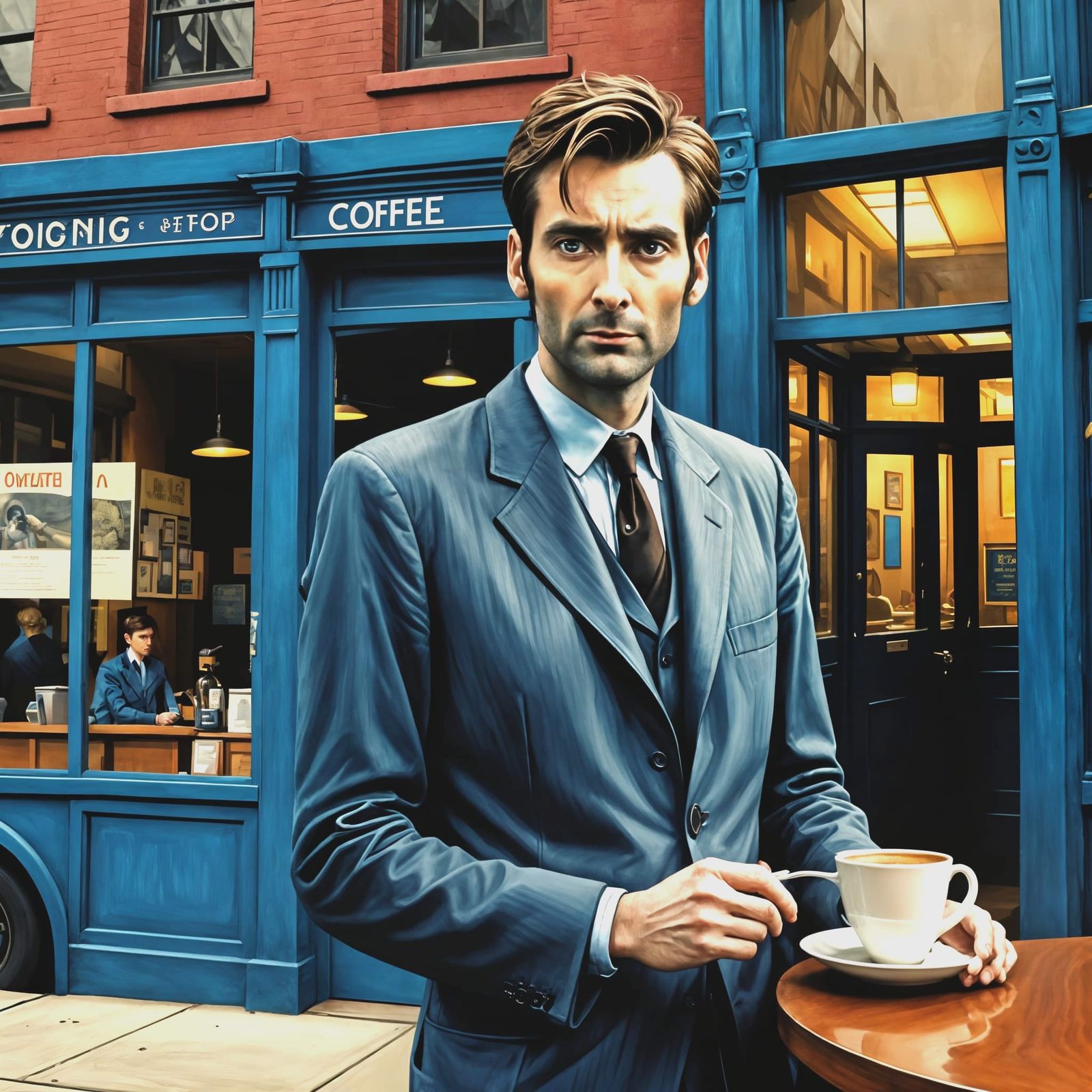 Surreal Portrait of David Tennant in a High-Contra... - AI Art
