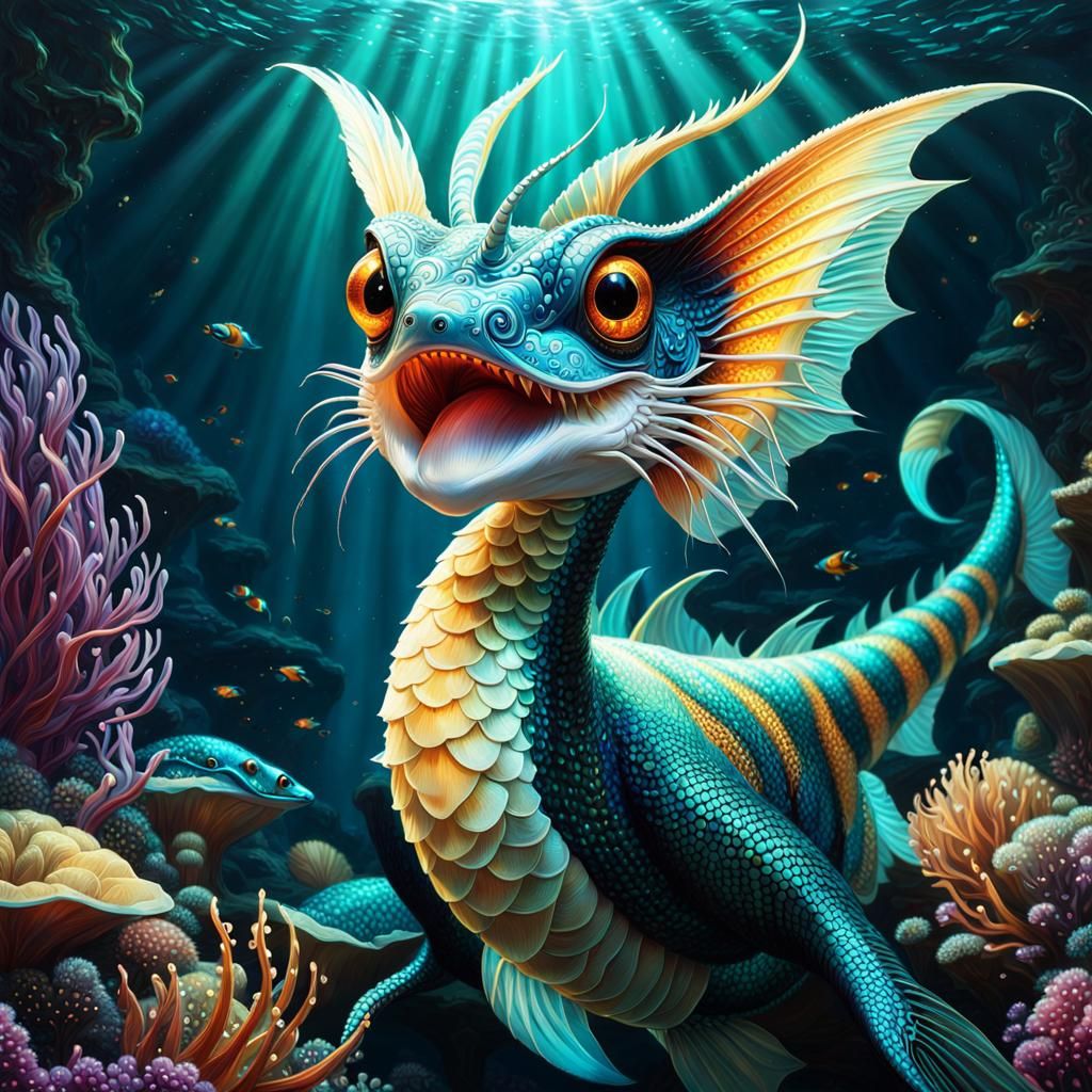 Alien Sea Creature 3 - AI Generated Artwork - NightCafe Creator