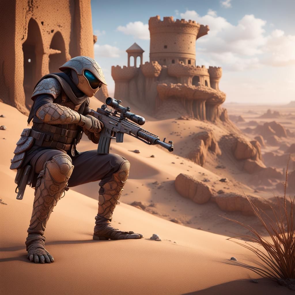 Pangolin desert trooper - AI Generated Artwork - NightCafe Creator
