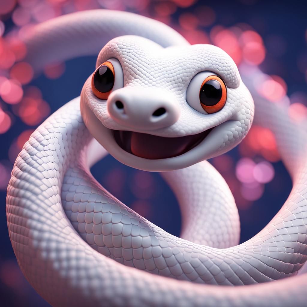 cute white snake - AI Generated Artwork - NightCafe Creator
